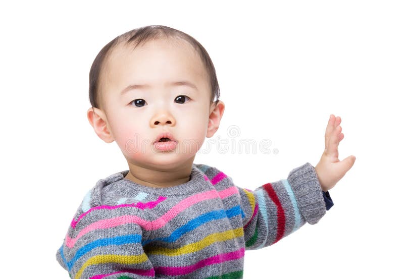 Asia baby boy hand up stock image. Image of isolated - 39158281