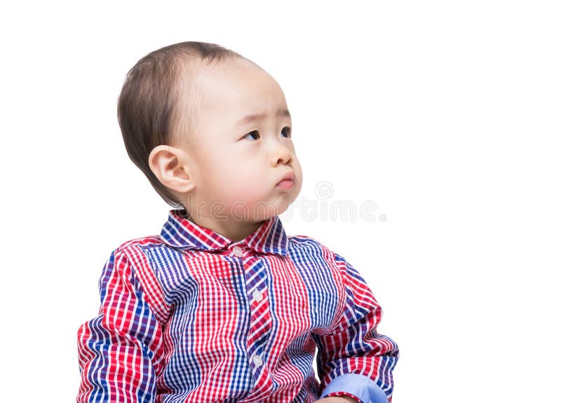 Asia Baby Boy Looking Another Side Stock Image - Image of single, happy ...