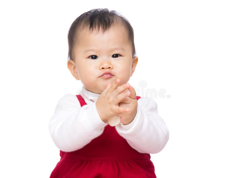Asia Baby Girl Clapping Hand Stock Image - Image of lovely, hand: 40033529
