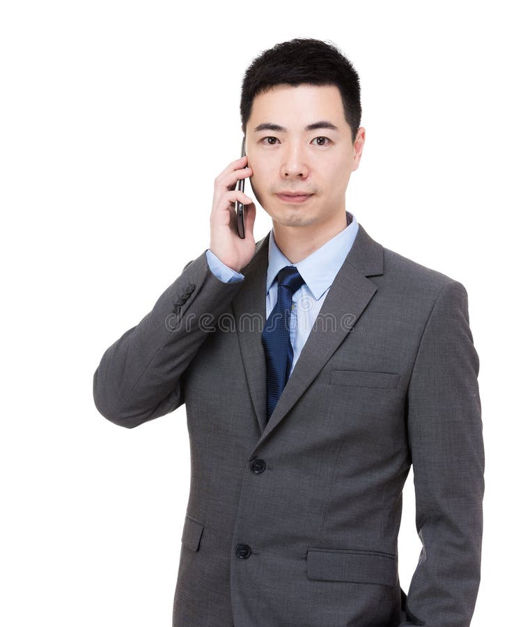 Asia Businessman Using Mobile Stock Image - Image of korean, manager ...