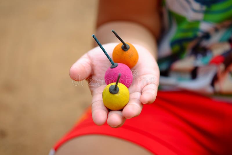 Asia Children Holding Crackers or Firework Stock Photo - Image of ...