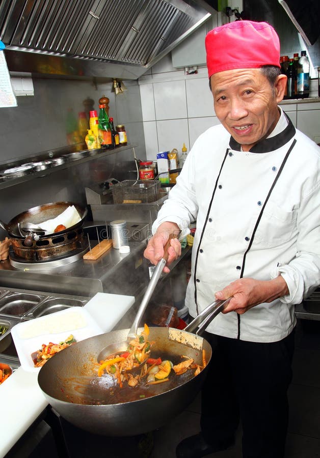 Asia Cook with Wok Take Away Stock Photo - Image of healthy, order ...