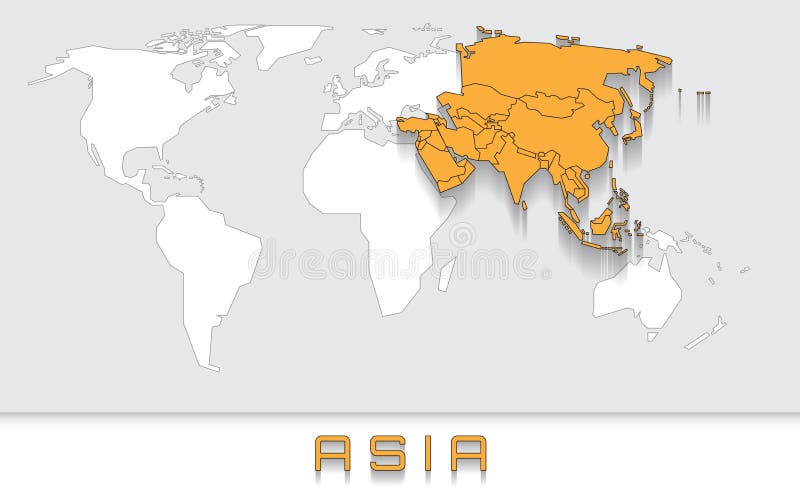 Asia en el mapa ilustración del vector. Ilustración de sencillo - 79877232