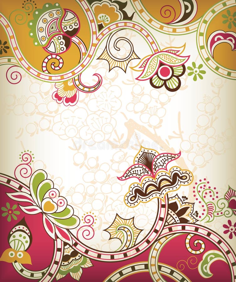 Asia Floral Frame stock illustration. Illustration of background - 18130292