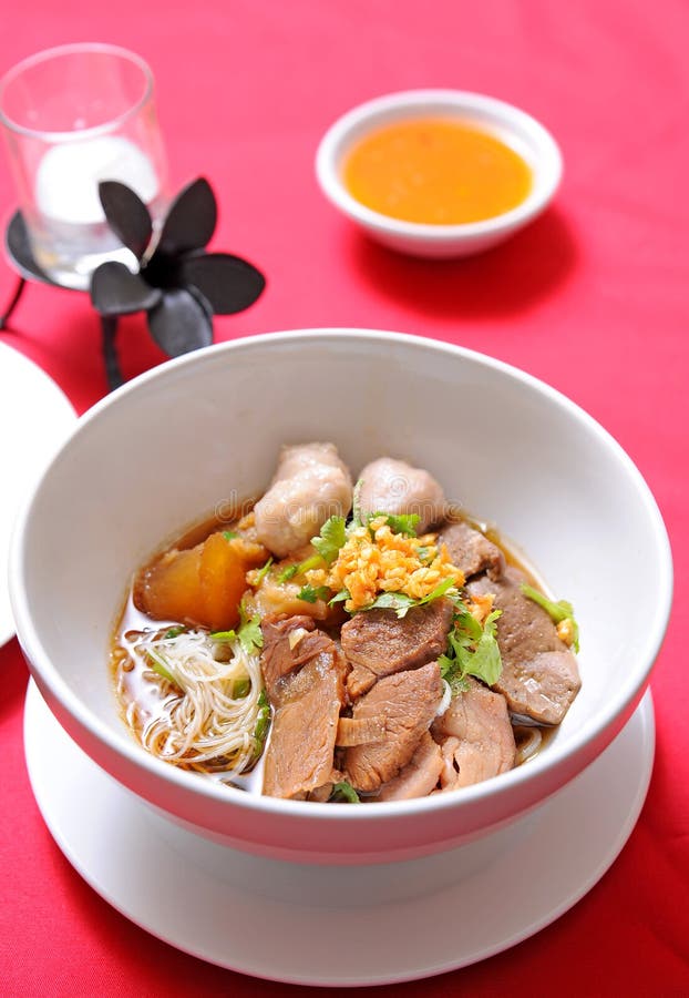 Rice Noodle Soup with Sliced Rare Beef (Vietnam Pho) Stock Image ...