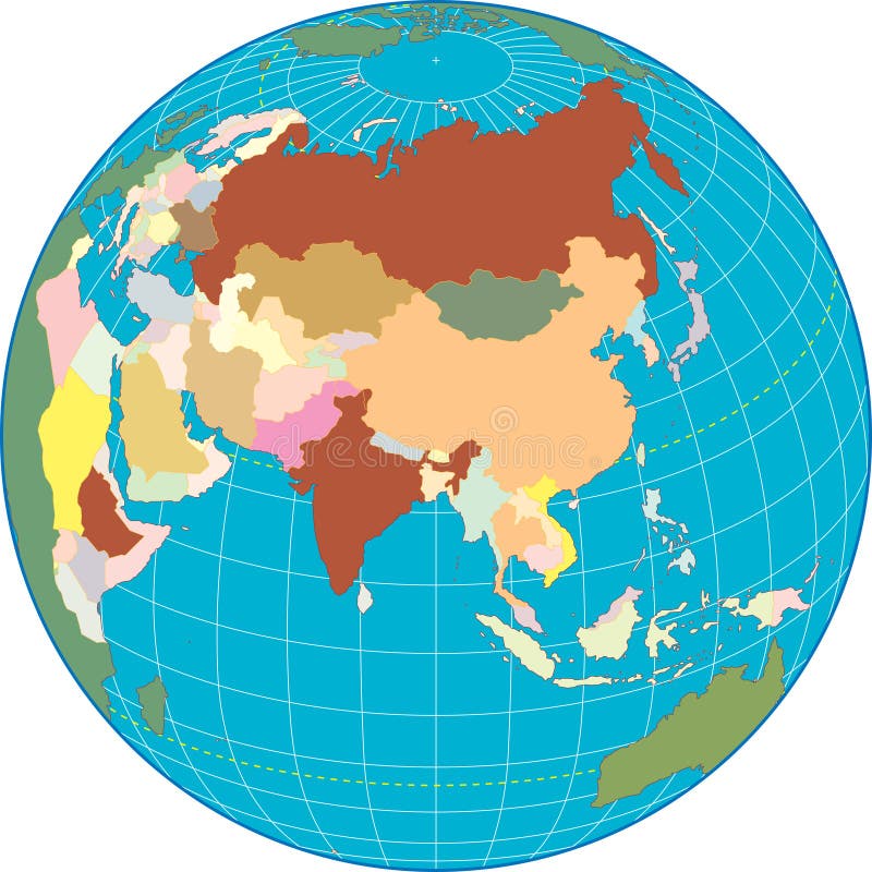 Asia Map stock vector. Illustration of yemen, asia, thailand - 5095810