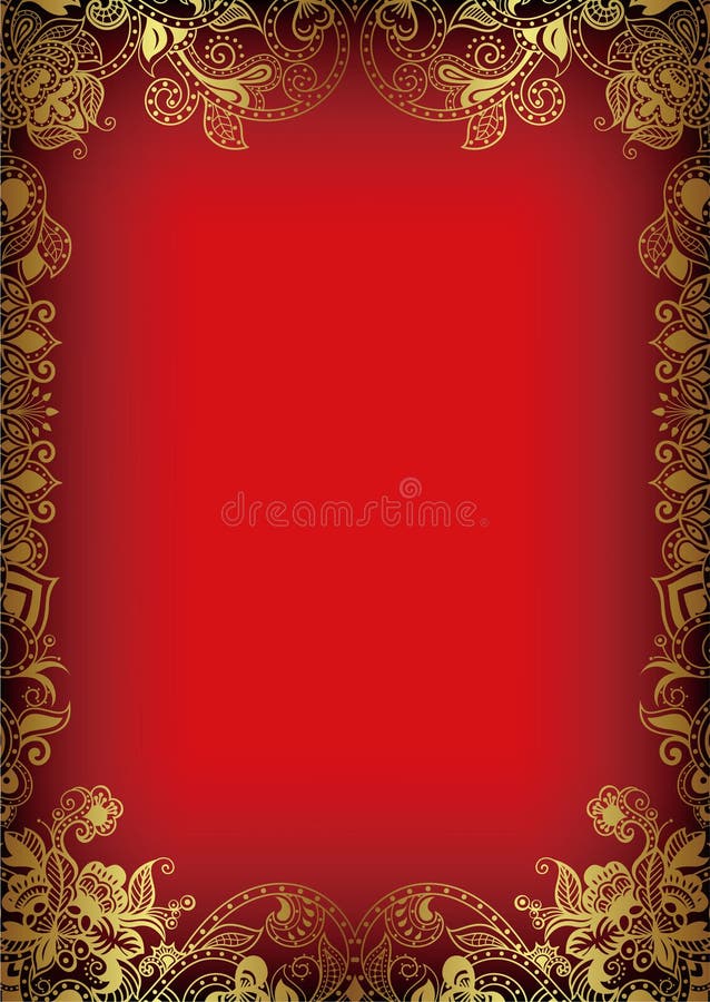 Asia Gold Floral Frame stock illustration. Illustration of branch ...