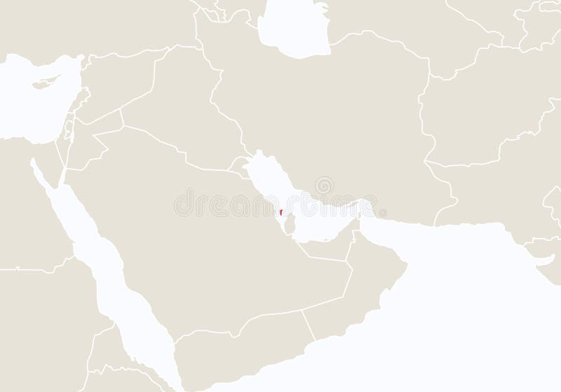 Asia with Highlighted Bahrain Map Stock Vector - Illustration of ...