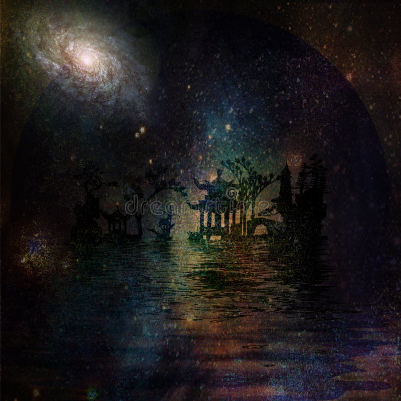 Asia Landscape stock illustration. Illustration of lunar - 53614408