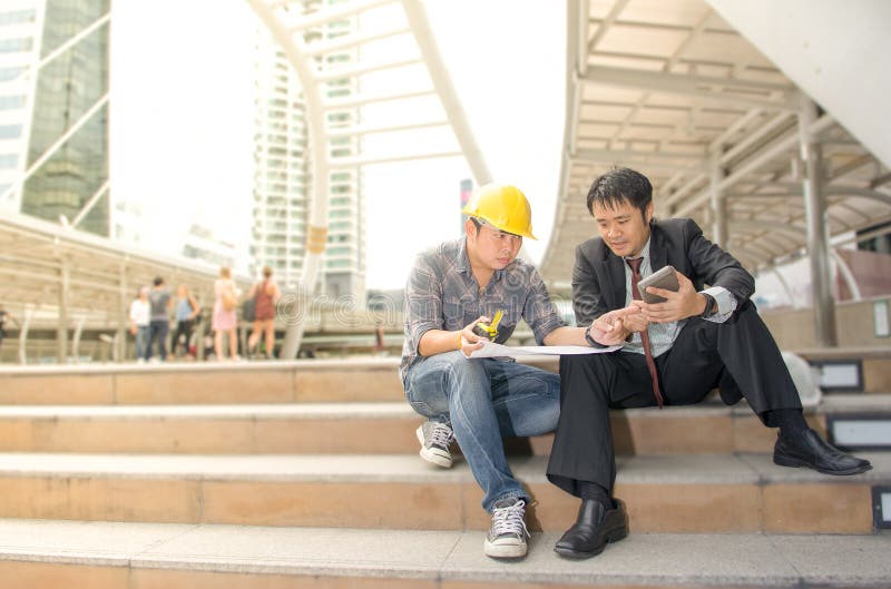 Asia Leader and Worker are Work Together Stock Photo - Image of worker ...