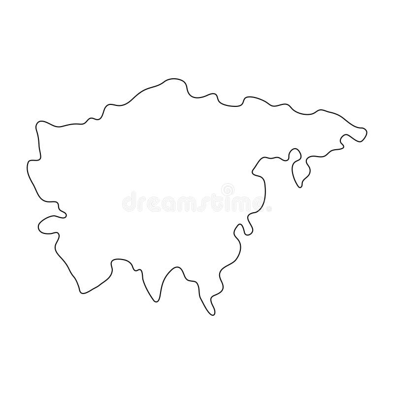 Asia Outline World Map, Vector Illustration Isolated on White. Map of ...