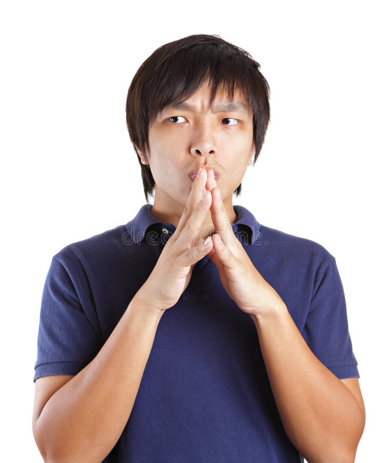 Asia man thinking stock photo. Image of japanese, handsome - 39709408