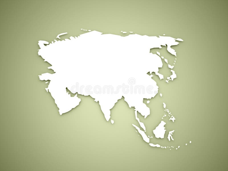 Asia Map Continent Concept on Green Stock Illustration - Illustration ...