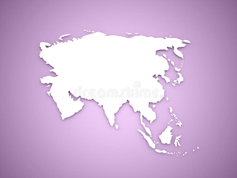 Asia Map Continent Concept on Purple Stock Illustration - Illustration ...