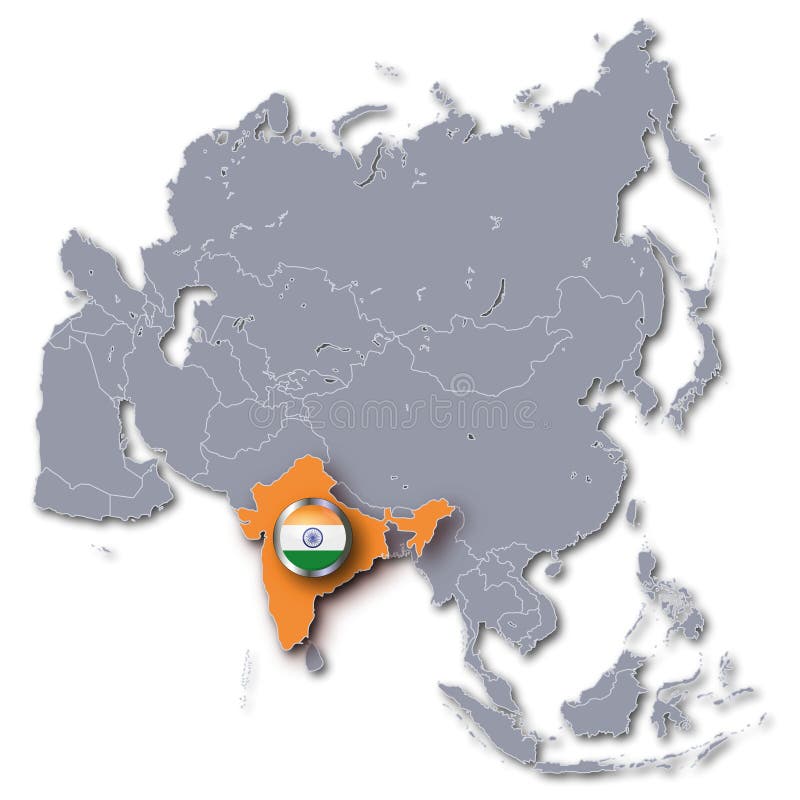 Asia map with India stock illustration. Illustration of multiethnic ...