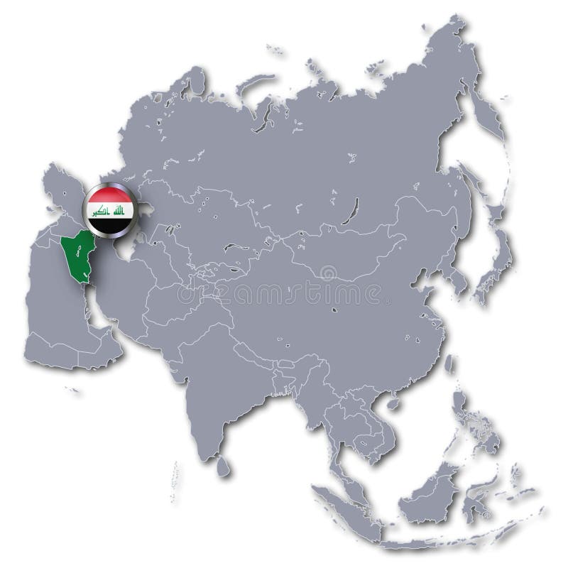 Asia map with Iraq stock illustration. Illustration of arabic - 58687967