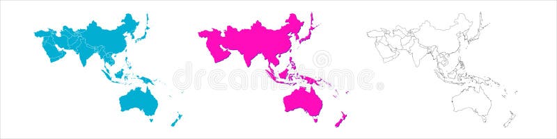 Asia Map. Map of Asia Pacific. Oceania Map. High Quality Vector ...