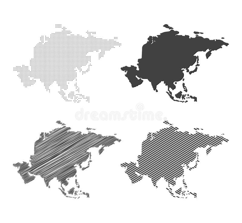 Asia Map Vector Illustration, Asian Continent Map Stock Vector ...