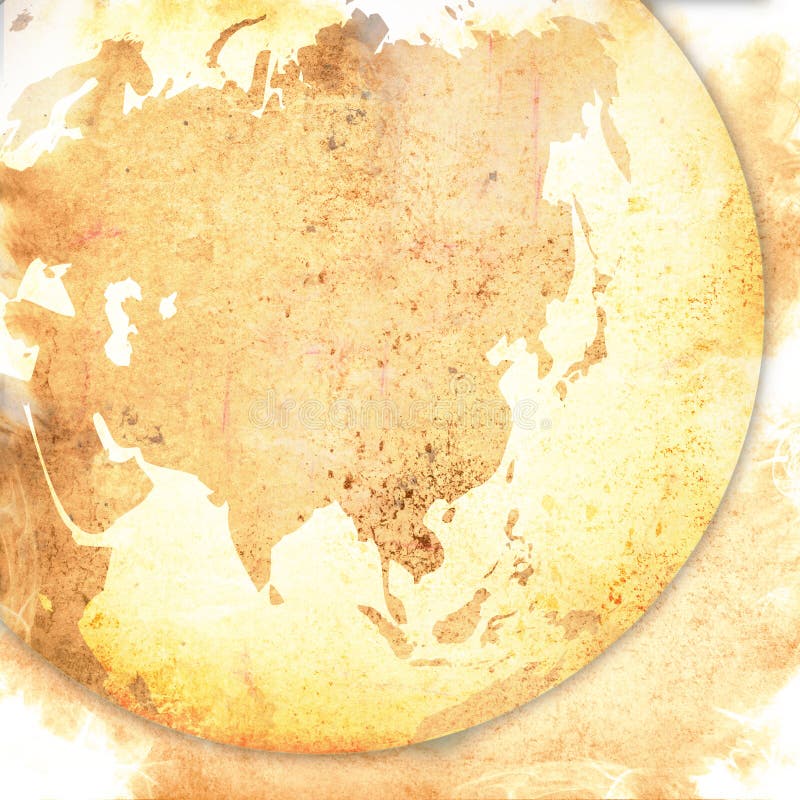 Asia map-vintage artwork stock illustration. Illustration of business ...