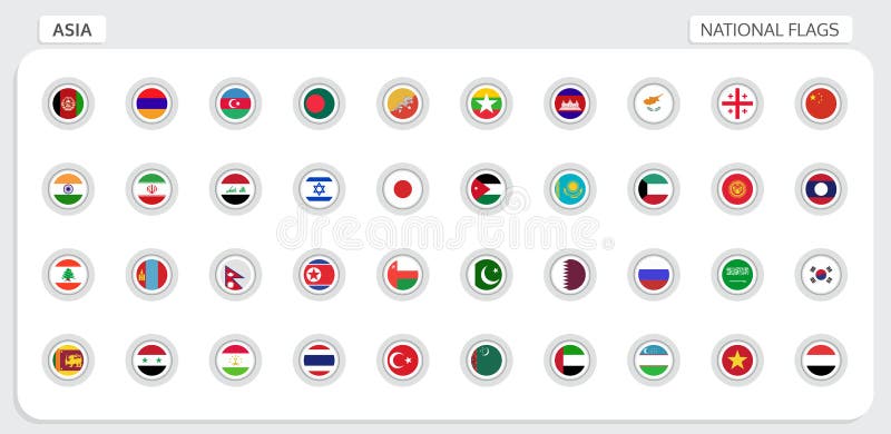 Asia national flags stock vector. Illustration of mongolia - 136601473