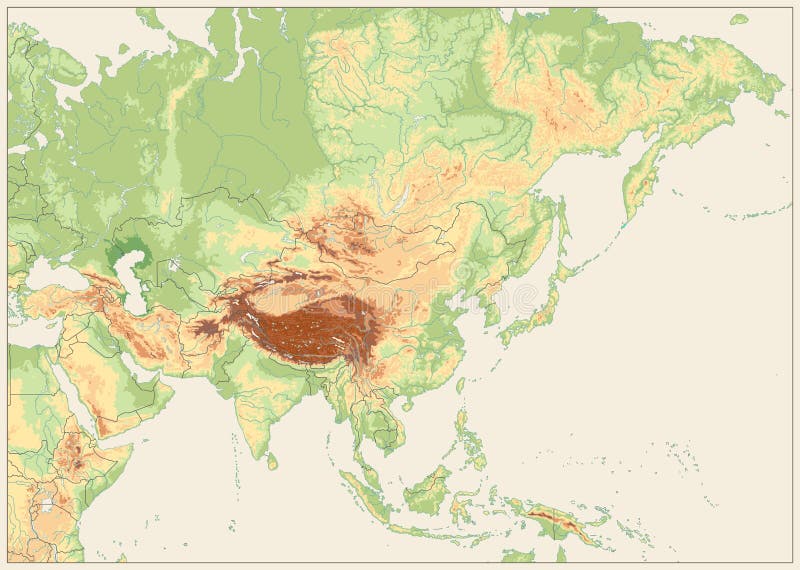 Blank Map Of Asia With Rivers