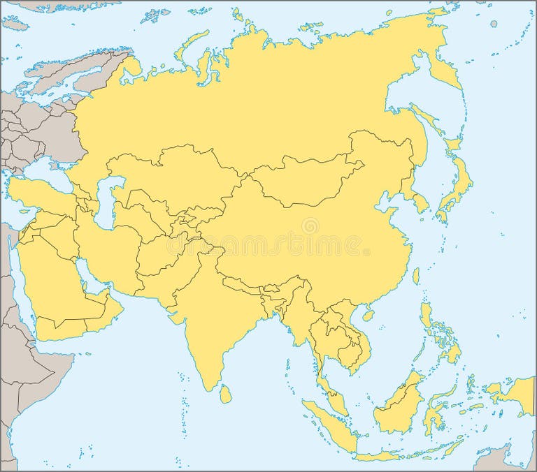 Asia political map stock vector. Illustration of geography - 17966676