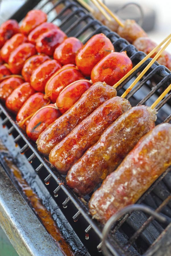 Asia Sausage in Market - Red Sausage Stock Image - Image of dishware ...