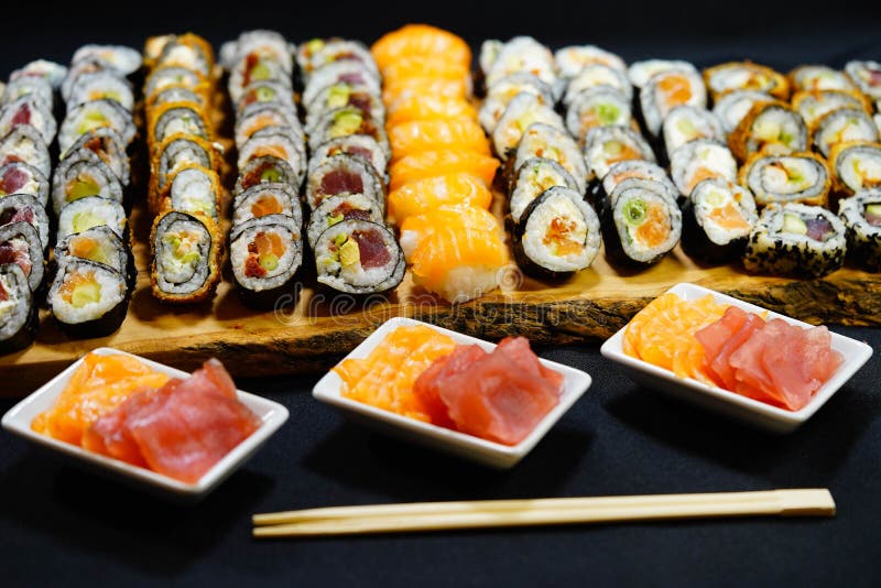 Asia seafood sushi stock image. Image of kobe, fillet - 259818123