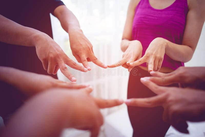 Asia Teamwork Hands Unite with Power is a Good Team of Successful ...