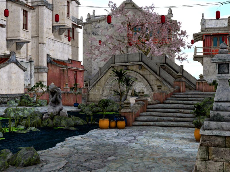 Asia Town stock illustration. Illustration of fuji, pagoda - 41449022