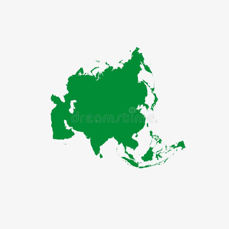 Asia on White Background, Vector Illustration. Green Stock Illustration ...