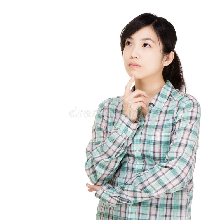 Asia woman thinking stock photo. Image of attractive - 40941996