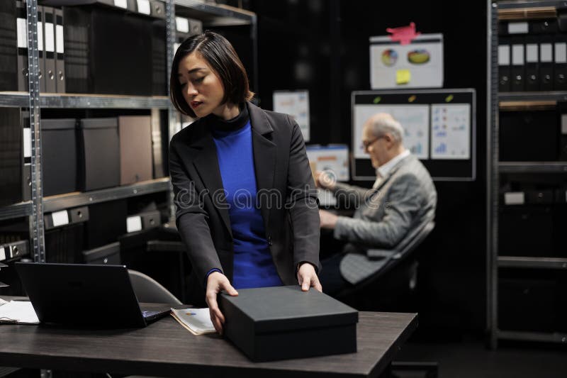 Asian Accountant Checking Paperwork Stock Photo - Image of file ...