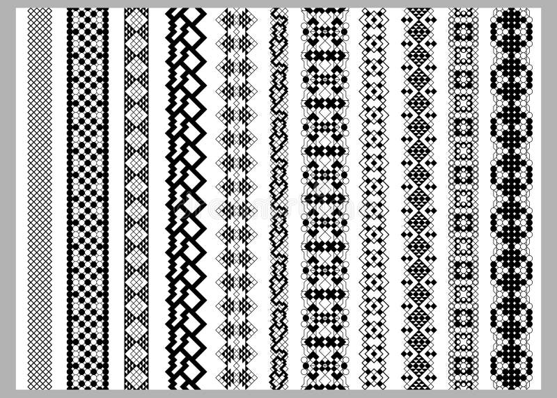 Asian or American Border Decoration Elements Patterns in Black and ...