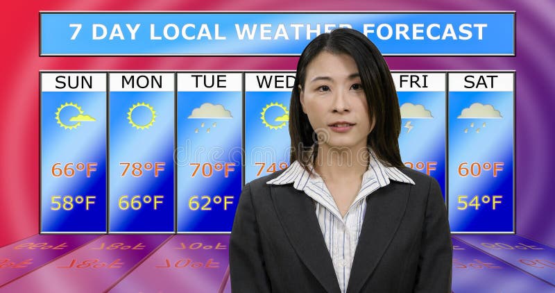 Asian American Meteorologist Reporting Weather Stock Image - Image of ...
