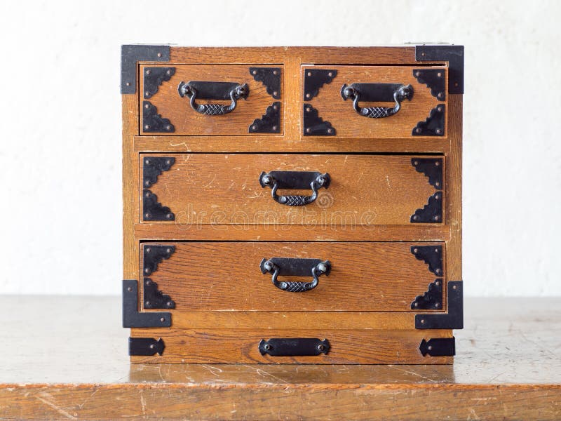 Asian Antique Wooden Miniture Drawer Stock Photo - Image of handle ...