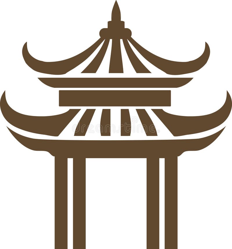 Asian Architecture Theme Elements Traditional Chinese House Stock ...