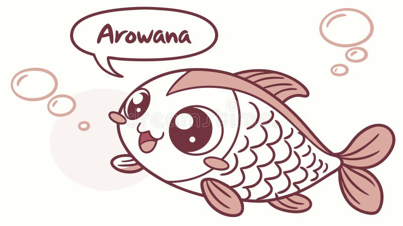 Asian Arowana Fish Spoiled Sits Room Berries Vector Stock Vector ...