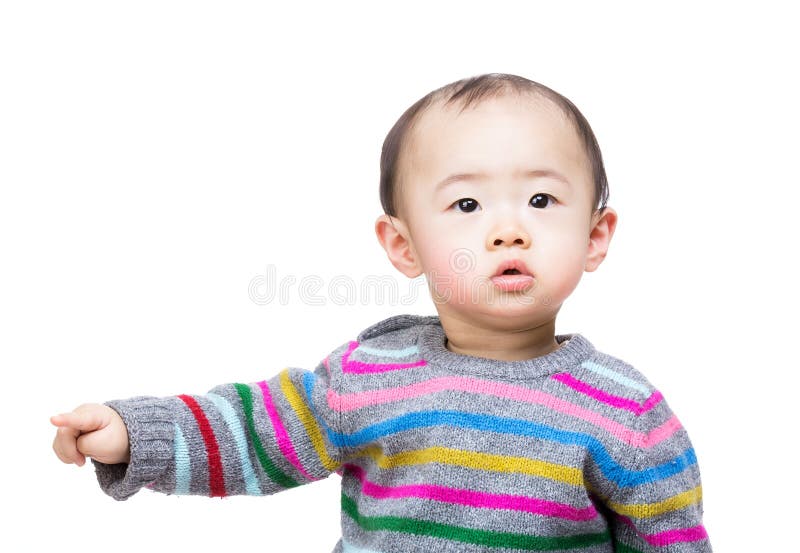 Asian Baby Boy Pointing Aside Stock Photo - Image of laugh, open: 39158508