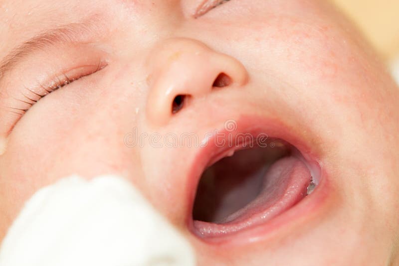 Baby Crying Loud Close Up stock photo. Image of close - 198329382