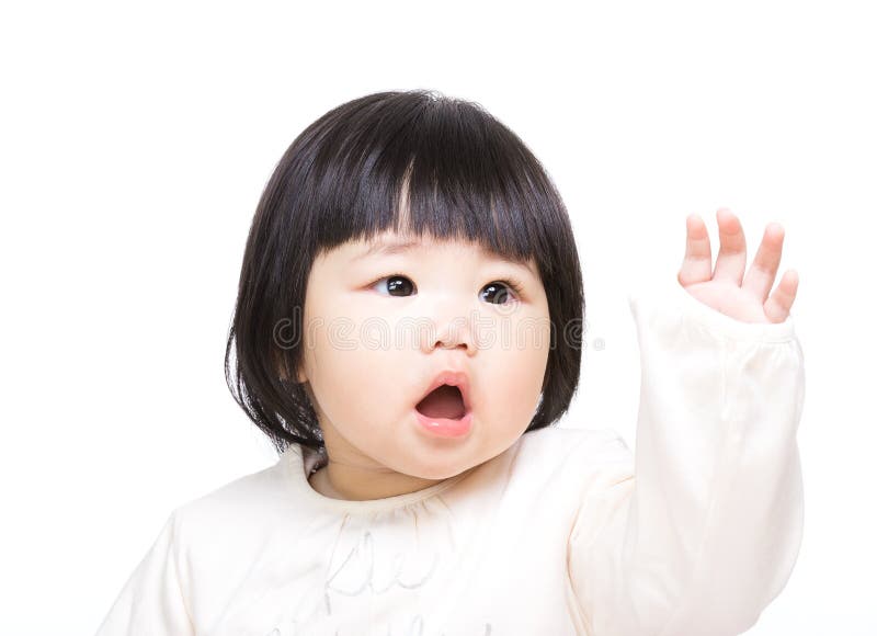 Asian baby hand up stock image. Image of childhood, cheerful - 37926685