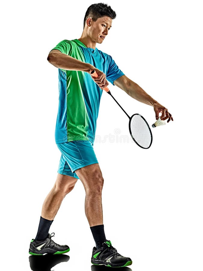 Asian Badminton Player Man Isolated Stock Image - Image of isolated ...