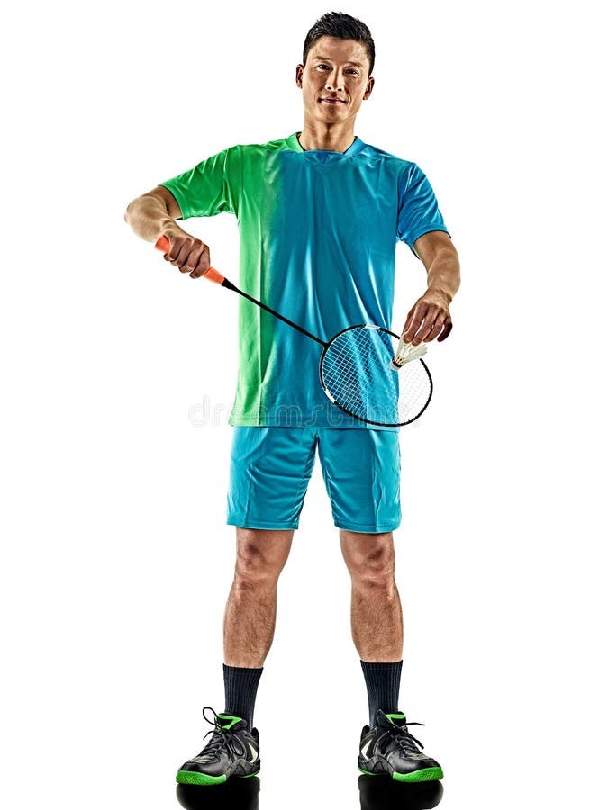 Asian Badminton Player Man Isolated Stock Image - Image of isolated ...