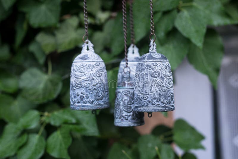 Asian Bell in Japanese Garden Stock Image - Image of garden, ancient ...