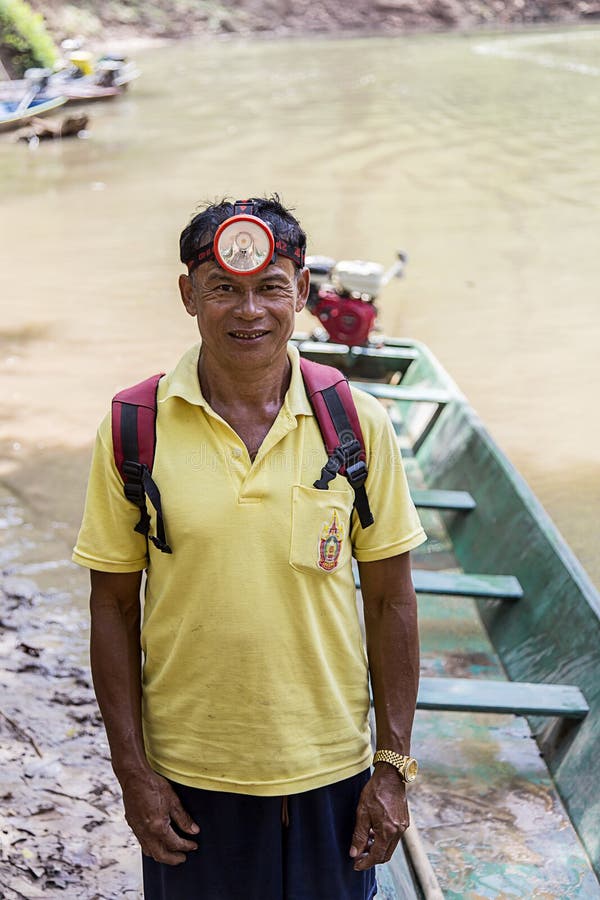 Boat Driver Wearing a Head Lantern Editorial Photography - Image of ...