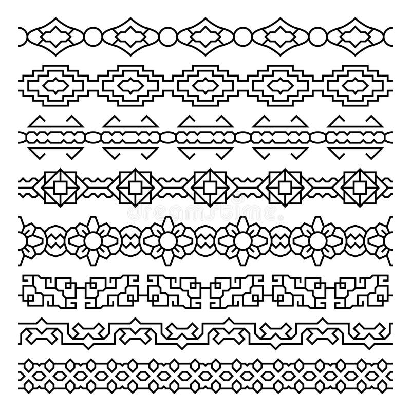 Asian Border and Frame Ornaments Stock Vector - Illustration of ...