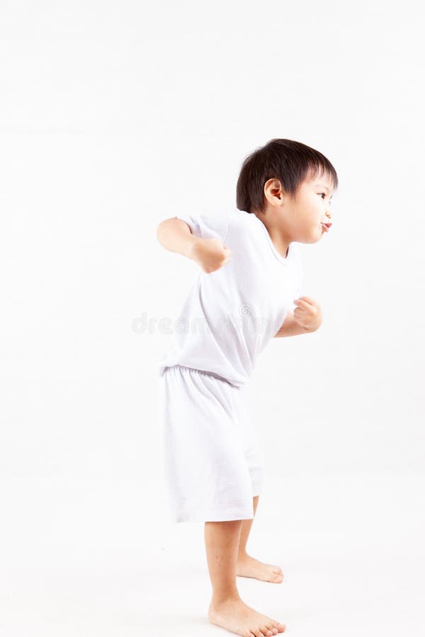 Boy Action in Front of Camera Stock Image - Image of kindergarten ...