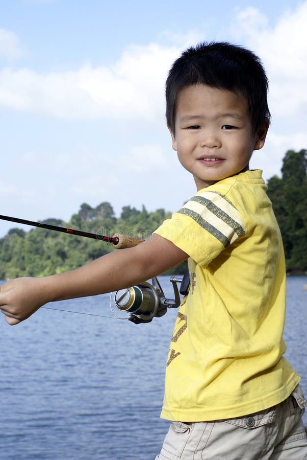 Asian boy fishing stock image. Image of outdoors, male - 8888055