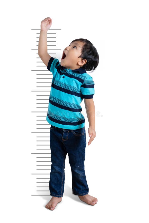 Boy Growing Tall And Measuring Himself Stock Image - Image of measure ...