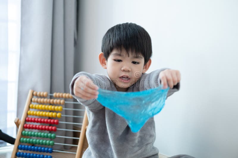 Asian Boy Having Fun Playing Slam on the Floor Learning Outside the ...